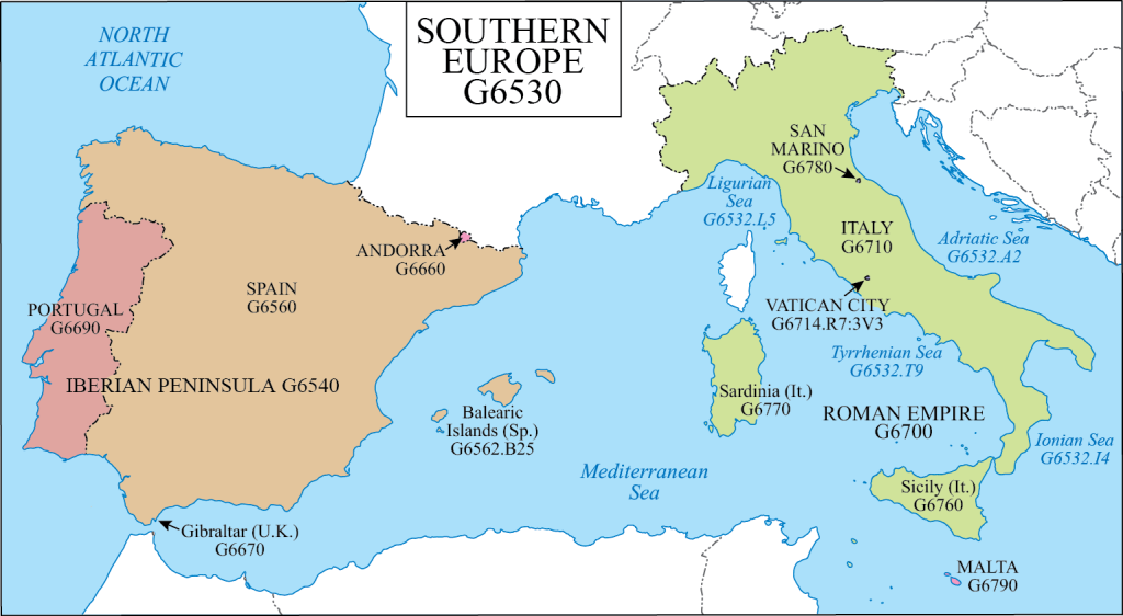 Map Of Southern Europe And Mediterranean Southern Europe Geography